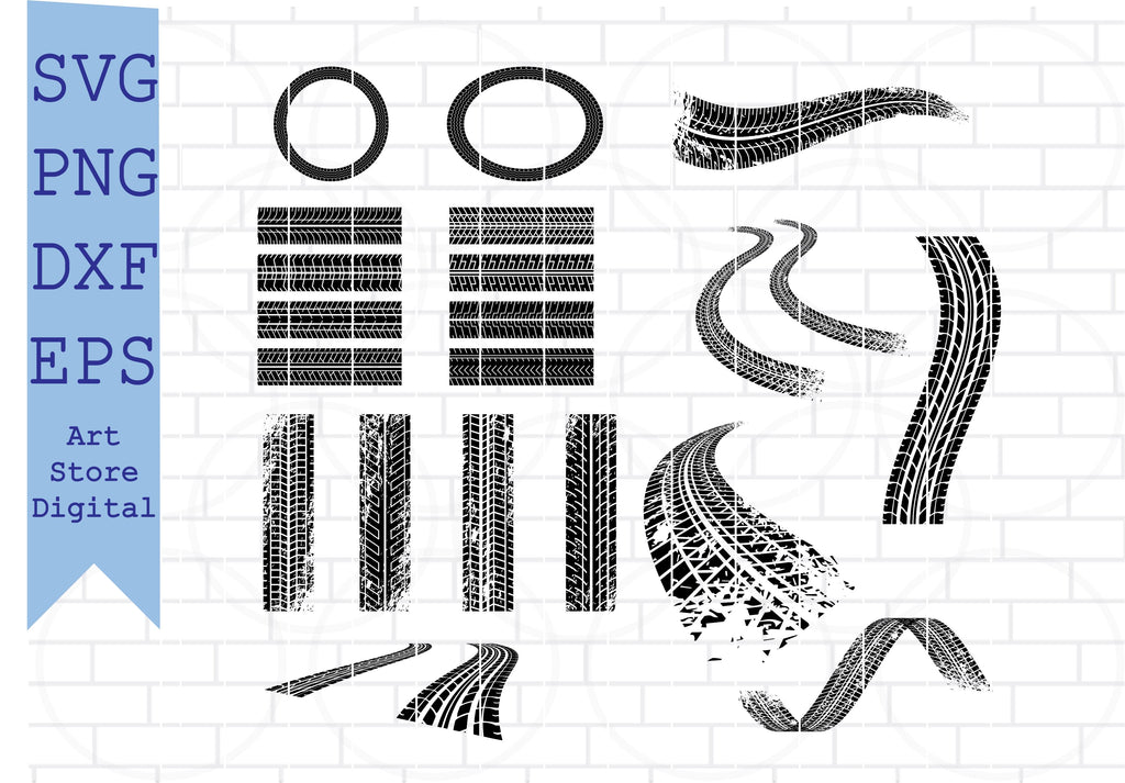 Tire Track Svg, Tire mark svg, Tyre Tread Svg, Tire track svg, mudding ...