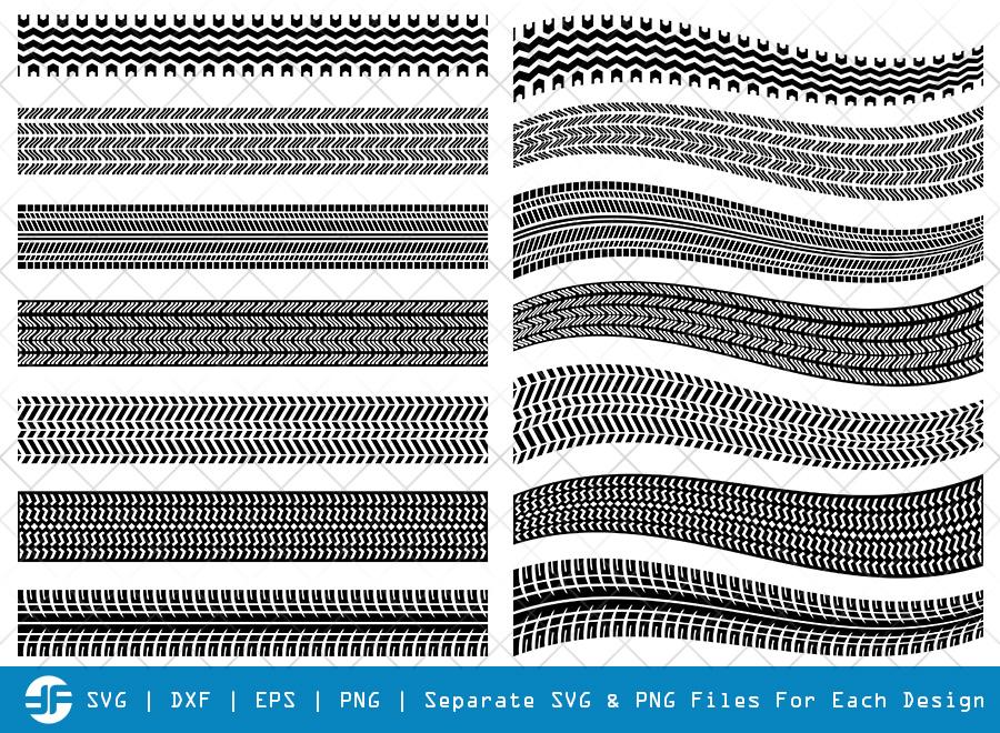 Tires And Tire Prints SVG Cut Files | Tire Prints Silhouette - So Fontsy