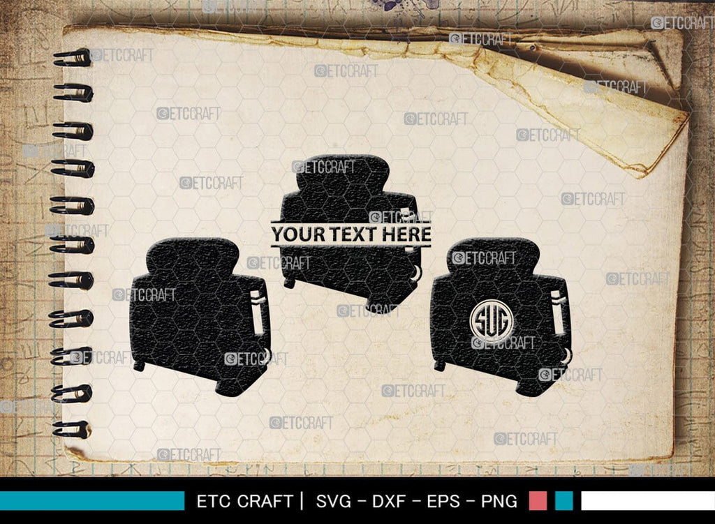 Toaster Monogram, Toaster Silhouette, Toaster SVG, Toast Svg, Electric ...