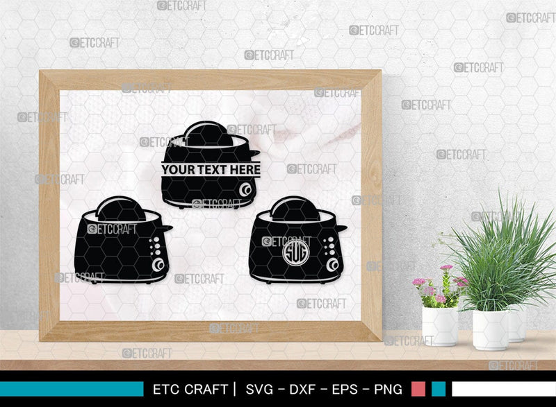 Toaster Monogram, Toaster Silhouette, Toaster SVG, Toast Svg, Electric ...