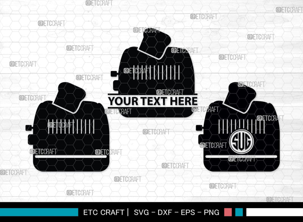 Toaster Monogram, Toaster Silhouette, Toaster SVG, Toast Svg, Electric ...