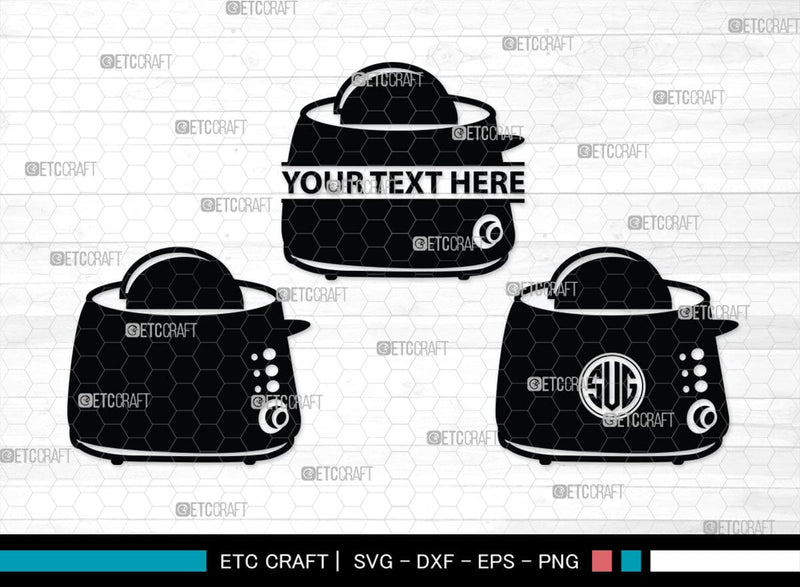 Toaster Monogram, Toaster Silhouette, Toaster SVG, Toast Svg, Electric ...