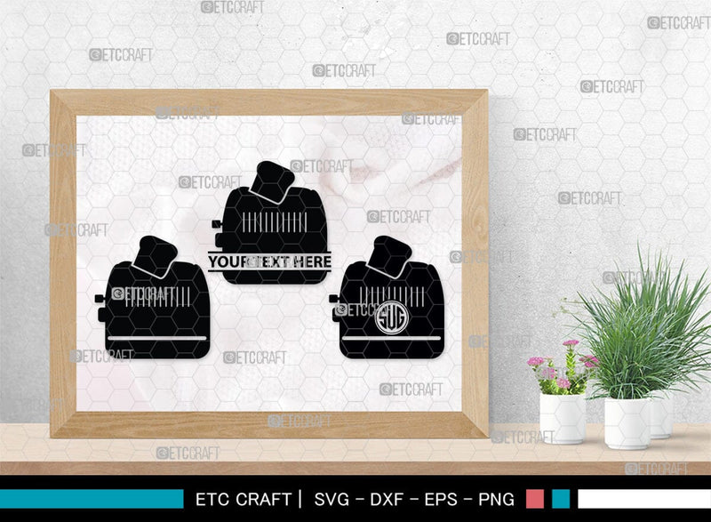 Toaster Monogram, Toaster Silhouette, Toaster SVG, Toast Svg, Electric ...