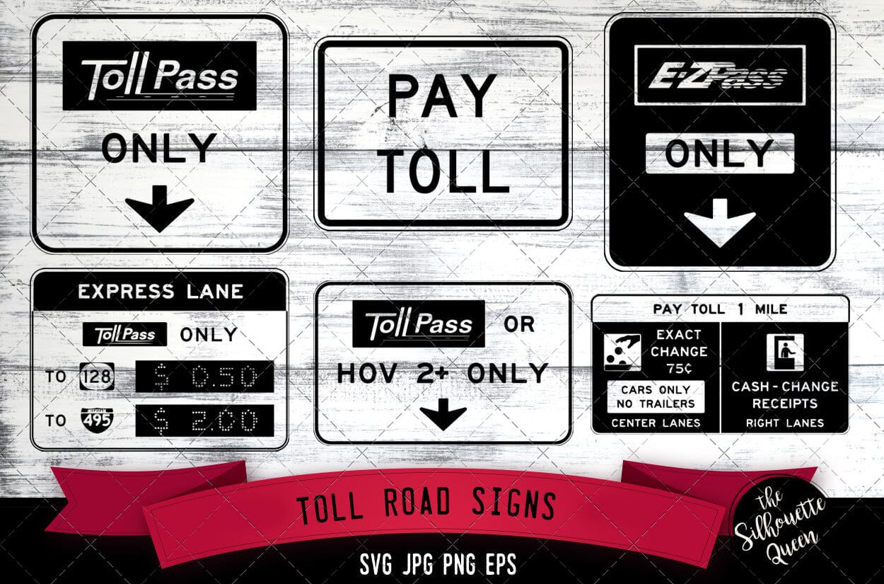 Toll road signs Icon SVG -Vector Symbol Commercial & Personal Use- Cri ...