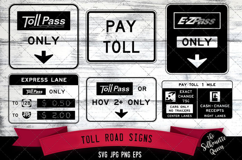 Toll road signs Icon SVG -Vector Symbol Commercial & Personal Use- Cri ...