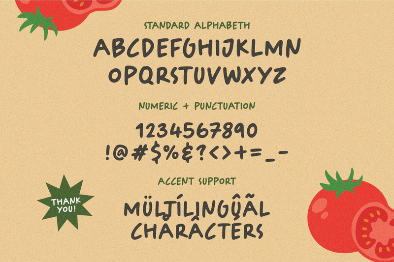 Tomatoes Cake a Cute Handbrushed Font - So Fontsy