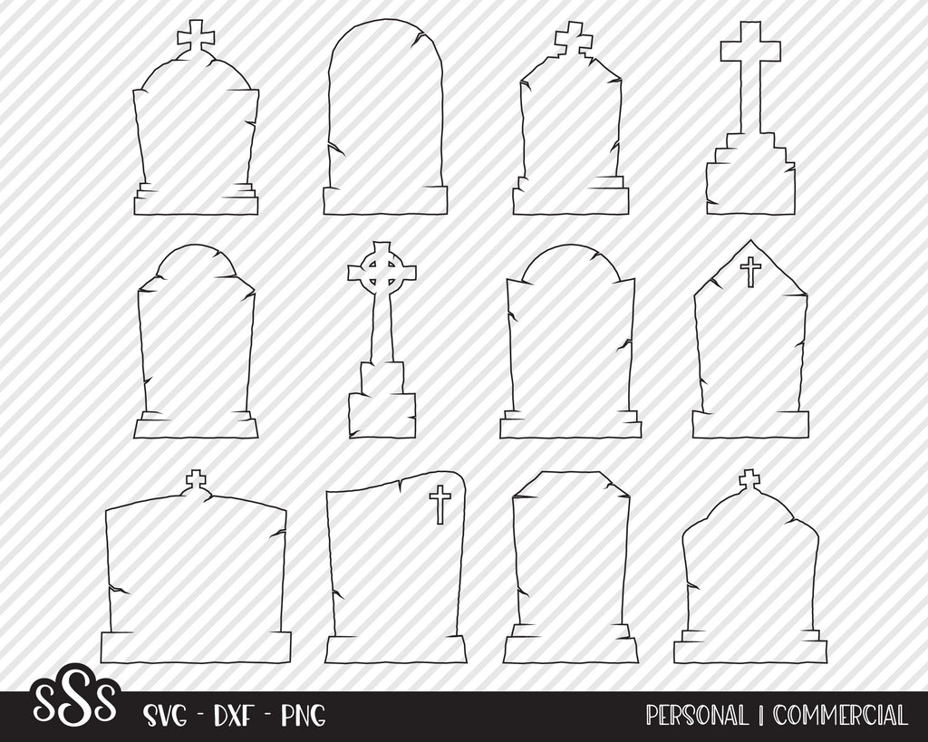 Tombstone Bundle | Halloween SVG - So Fontsy
