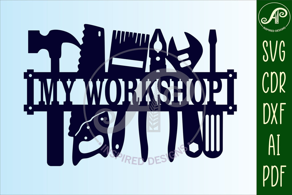 Tool theme Name sign svg laser cut template - So Fontsy