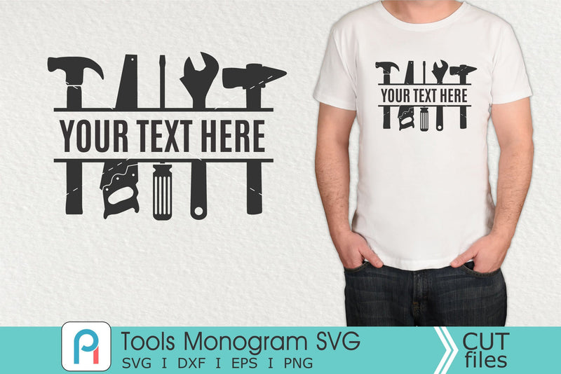 Tools Monogram Svg, Tools SVG, Carpenter Svg, Carpenter Dxf - So Fontsy
