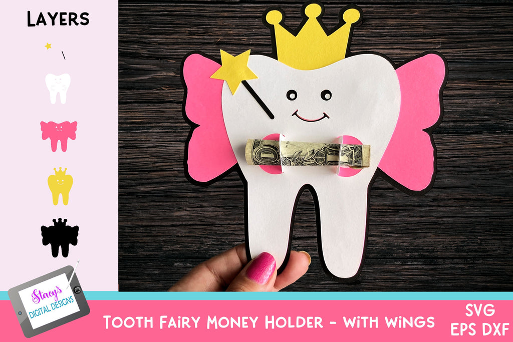 Tooth Fairy Money Holder | Tooth Fairy Money Card | 4 Designs - So Fontsy