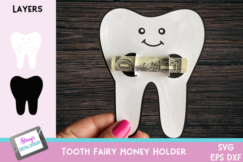 Tooth Fairy Money Holder | Tooth Fairy Money Card | 4 Designs - So Fontsy