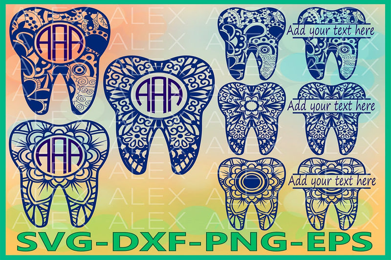 Tooth Monogram Svg - So Fontsy
