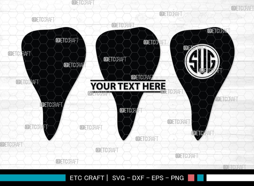 Tooth monogram, Tooth Silhouette, Tooth SVG, Dental Svg, Teeth Svg ...