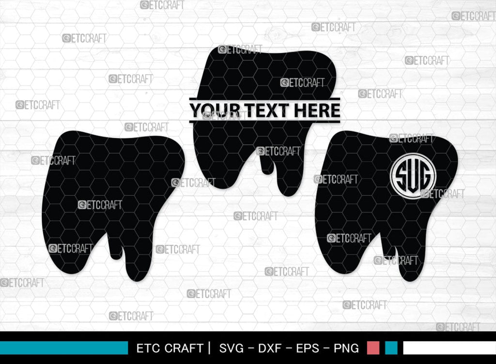 Tooth monogram, Tooth Silhouette, Tooth SVG, Dental Svg, Teeth Svg ...