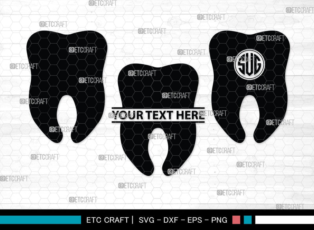 Tooth monogram, Tooth Silhouette, Tooth SVG, Dental Svg, Teeth Svg ...
