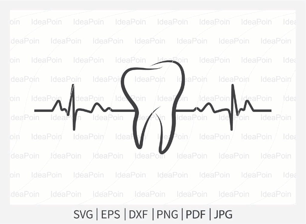 Tooth svg, Dental svg, Tooth Monogram Svg Bundle, Tooth heartbeat ...