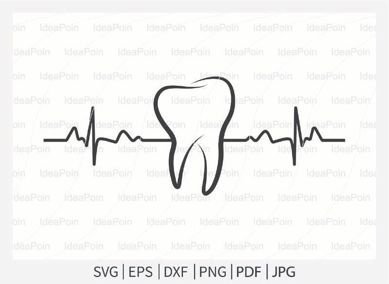 Tooth svg, Dental svg, Tooth Monogram Svg Bundle, Tooth heartbeat ...