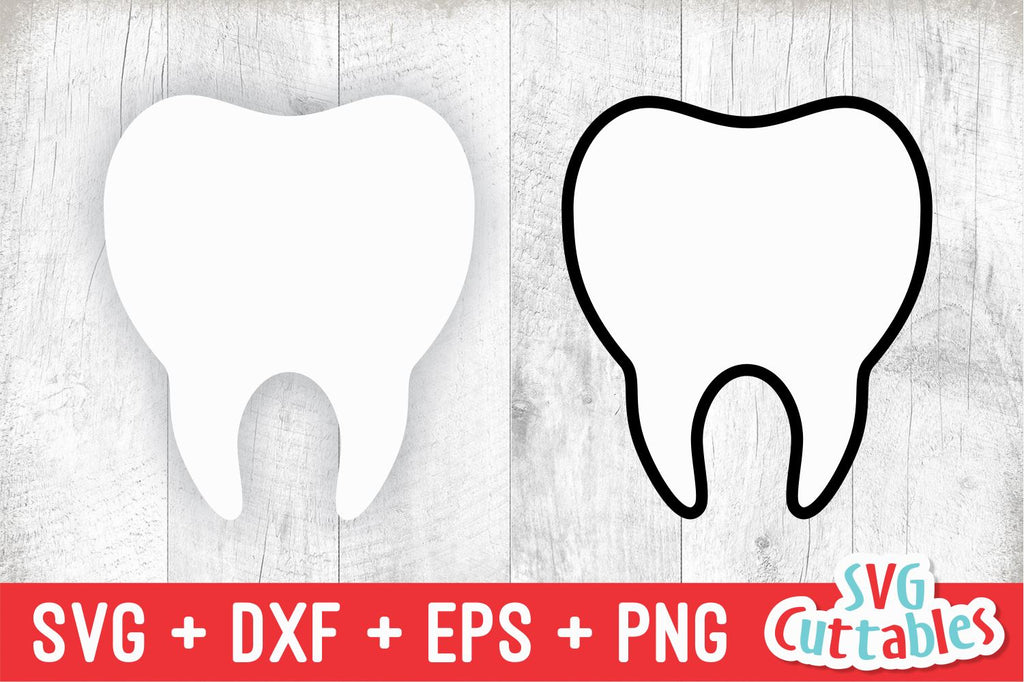 Tooth svg - Tooth Cut File - svg - dxf - eps - png - Silhouette - Cric ...