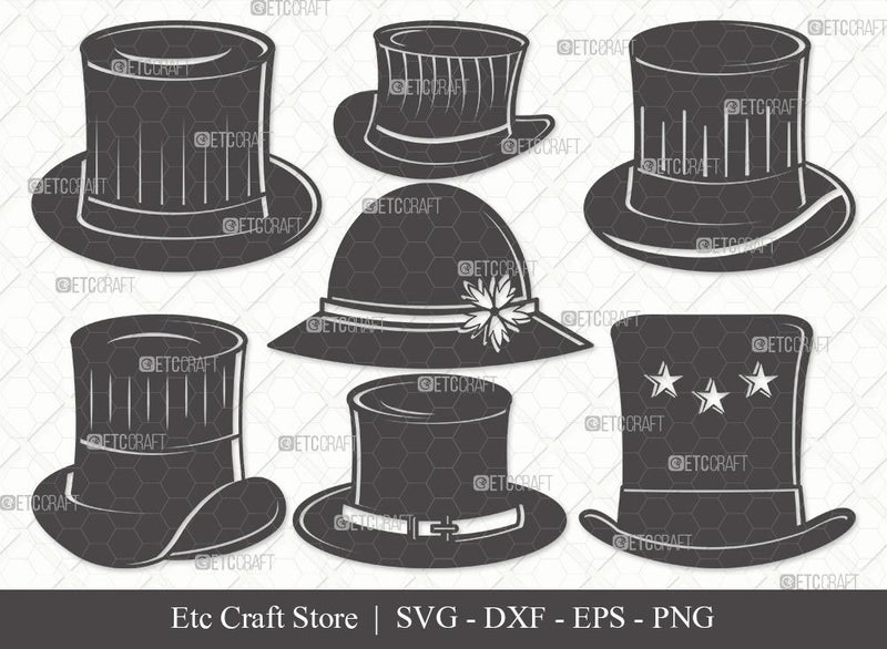 Top Hat Silhouette SVG Cut File | Cowboy Hat Svg | Party Hat Svg ...