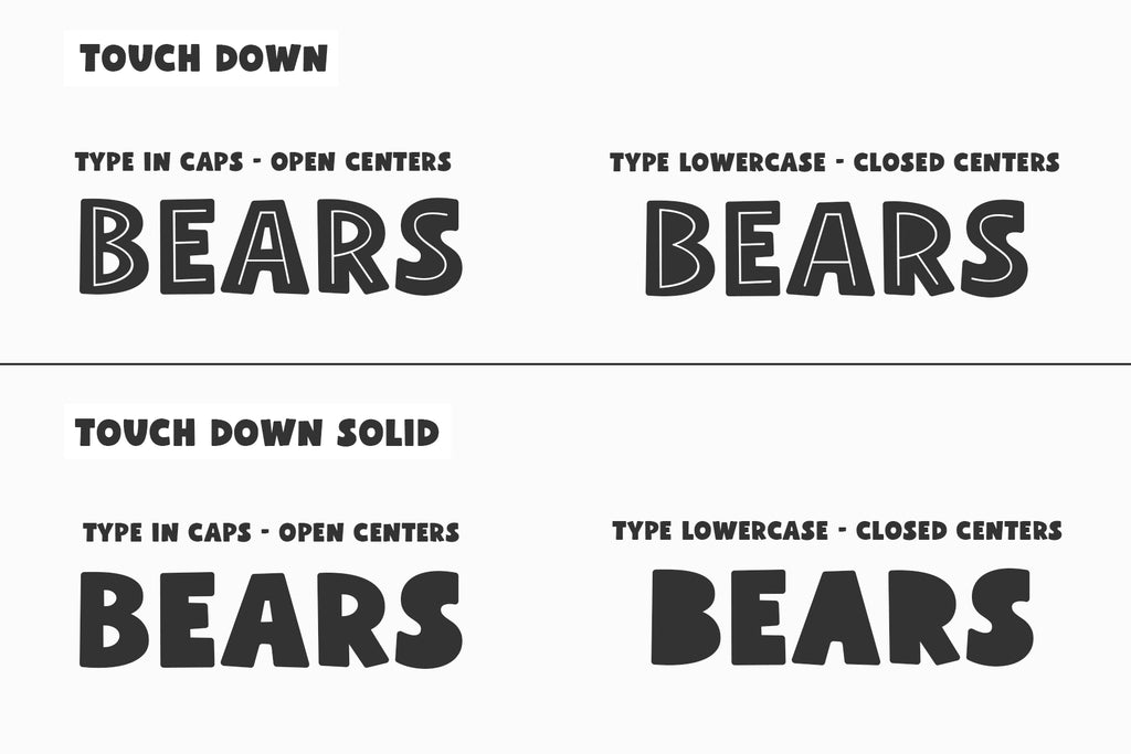 Touchdown - Cute Inline Font - So Fontsy