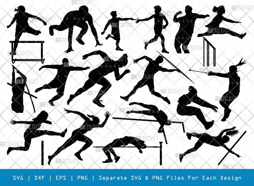 Track And Field SVG Cut Files | Track And Field Silhouette | Captures ...