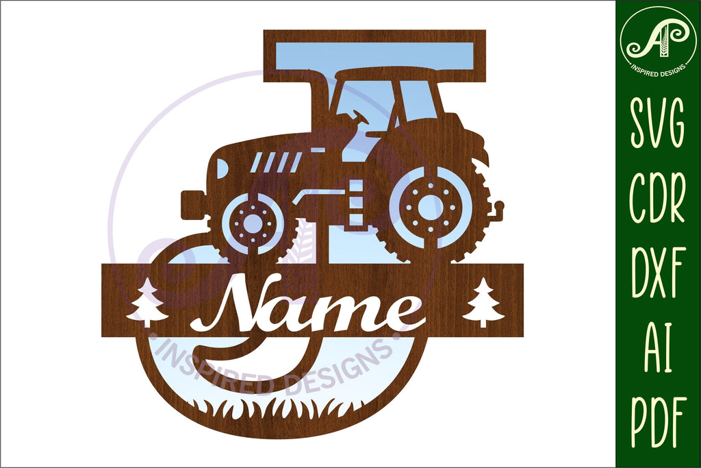 Tractor Monogram SVG Letter J Cut File - So Fontsy