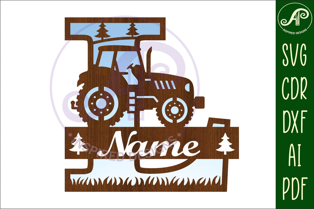 Tractor Monogram SVG Letter L Cut File - So Fontsy