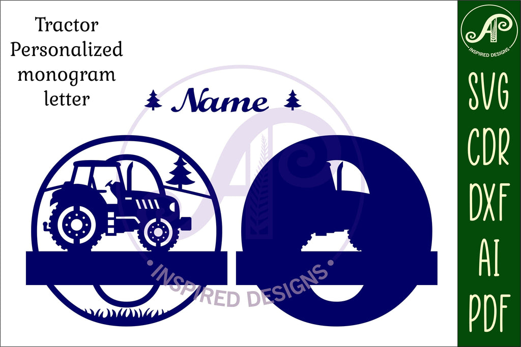 Tractor Monogram SVG Letter O Cut File - So Fontsy