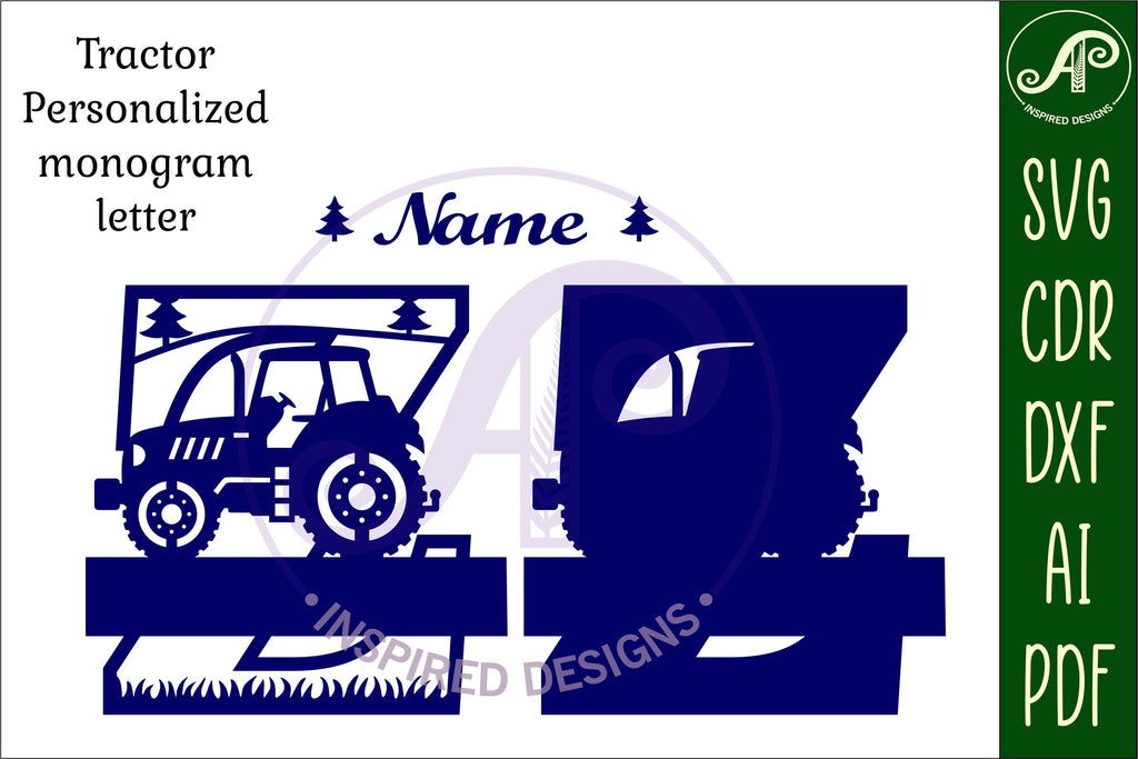 Tractor Monogram SVG Letter Z Cut File - So Fontsy
