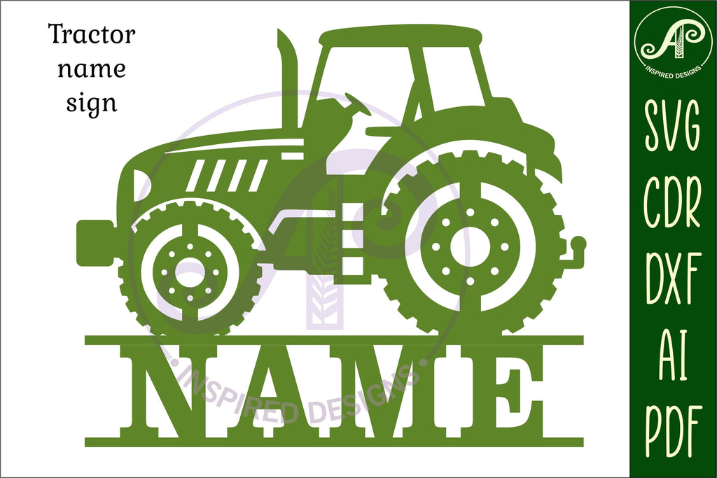 Tractor name sign SVG laser cut template - So Fontsy