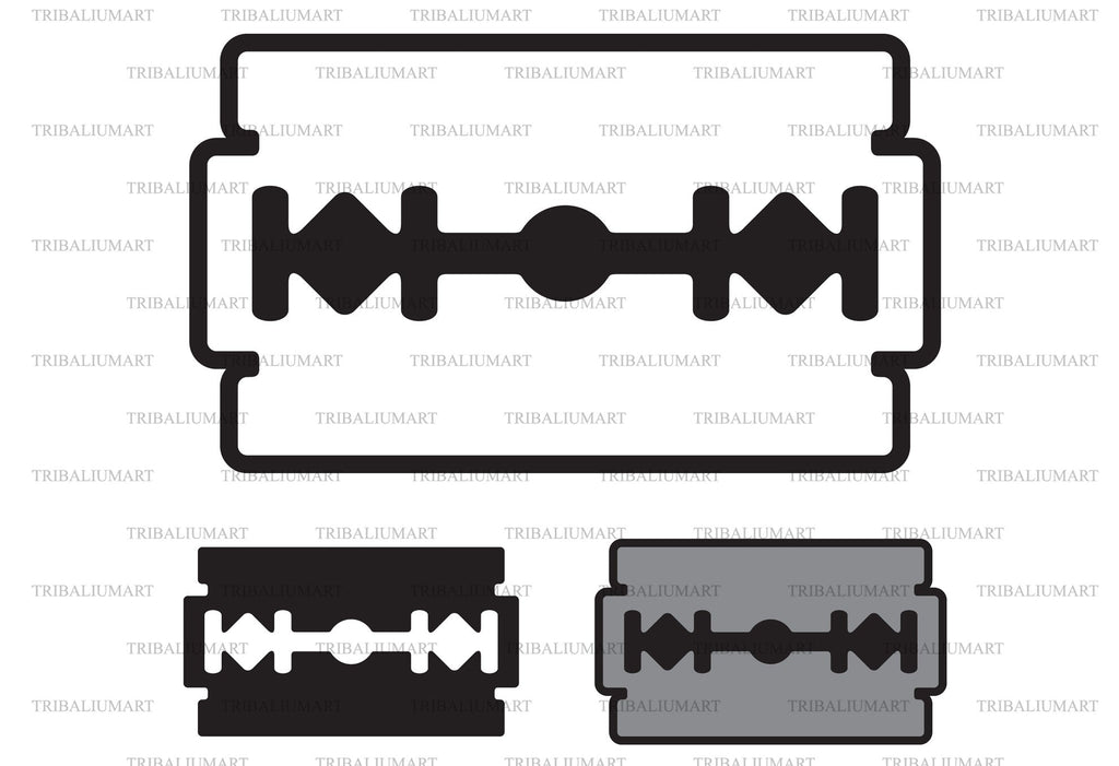 Traditional razor blade. Cut files for Cricut. Clip Art silhouette (eps ...
