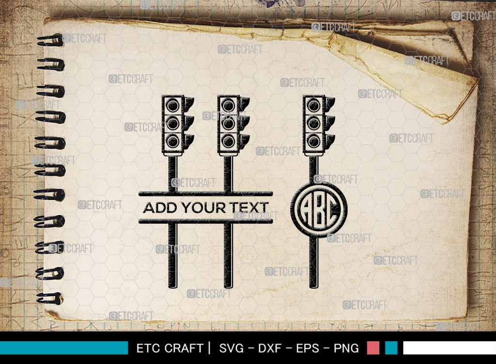 Traffic Light Svg Monogram, Road Light Svg, Signal Light Svg, Stop ...