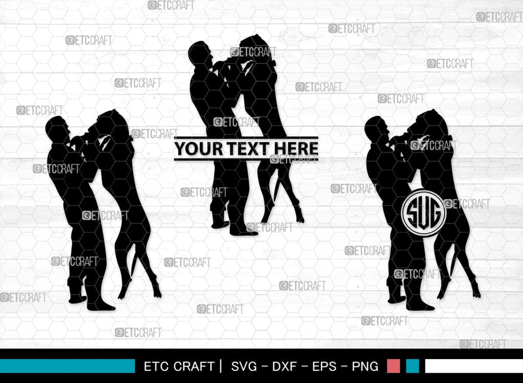 Training A Dog Monogram, Training A Dog Silhouette, Training A Dog SVG ...