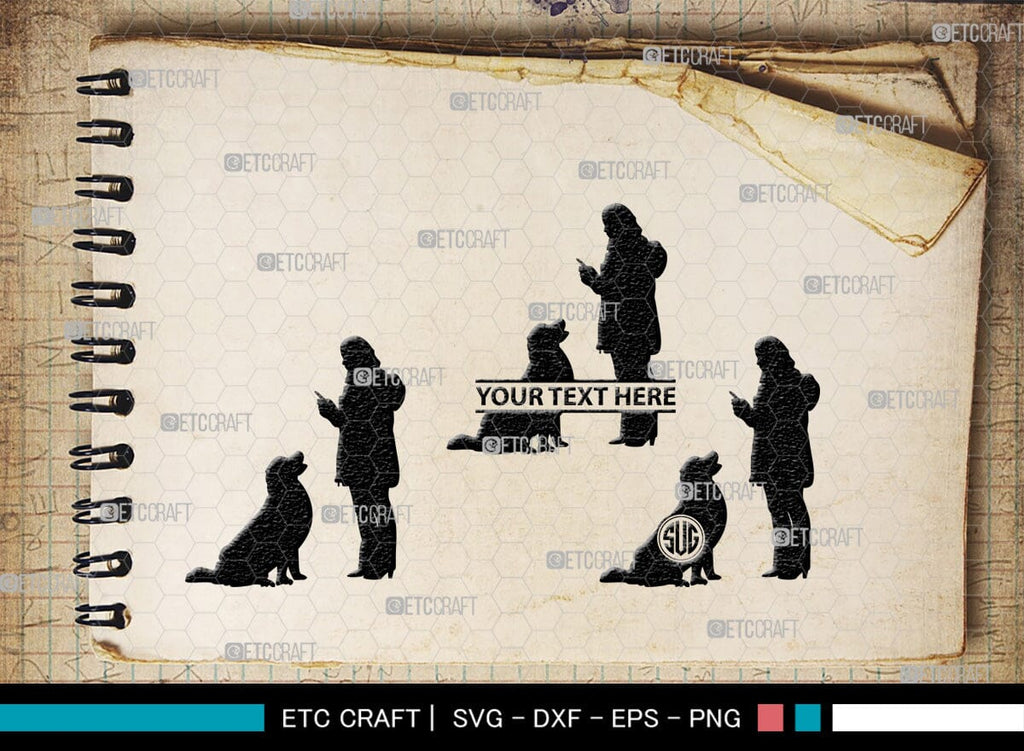 Training A Dog Monogram, Training A Dog Silhouette, Training A Dog SVG ...