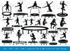 Trampoline SVG, jumping Silhouette, Kids Jumping Svg, Jumping Svg ...