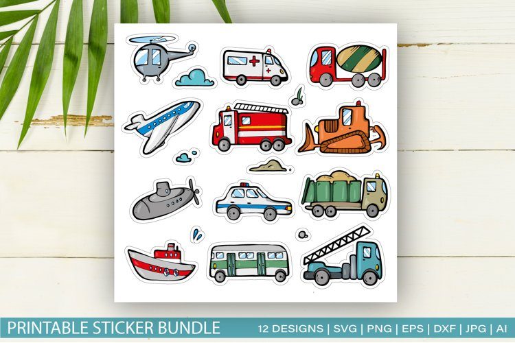 Transport Stickers Bundle - So Fontsy
