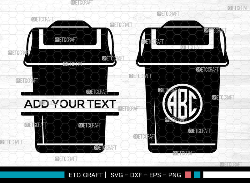 Trash Bin Monogram SVG, Trash Bin SVG, Split Monogram Svg, Trash Svg ...