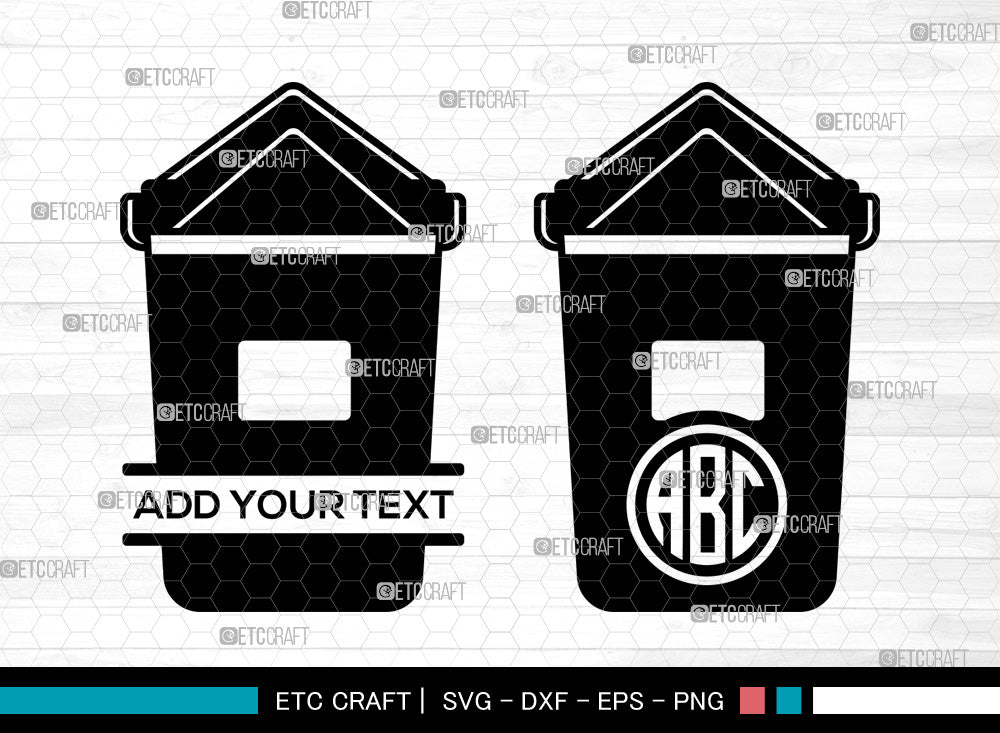 Trash Bin Monogram SVG, Trash Bin SVG, Split Monogram Svg, Trash Svg ...