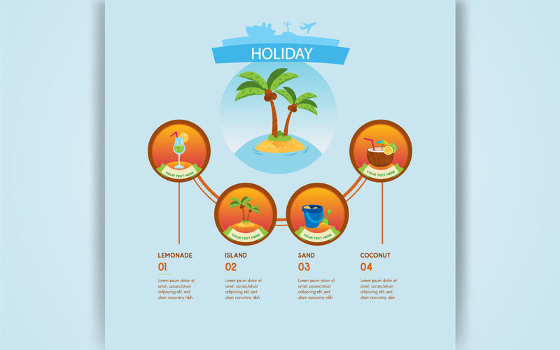 travel and summer beach infographic elements template - So Fontsy