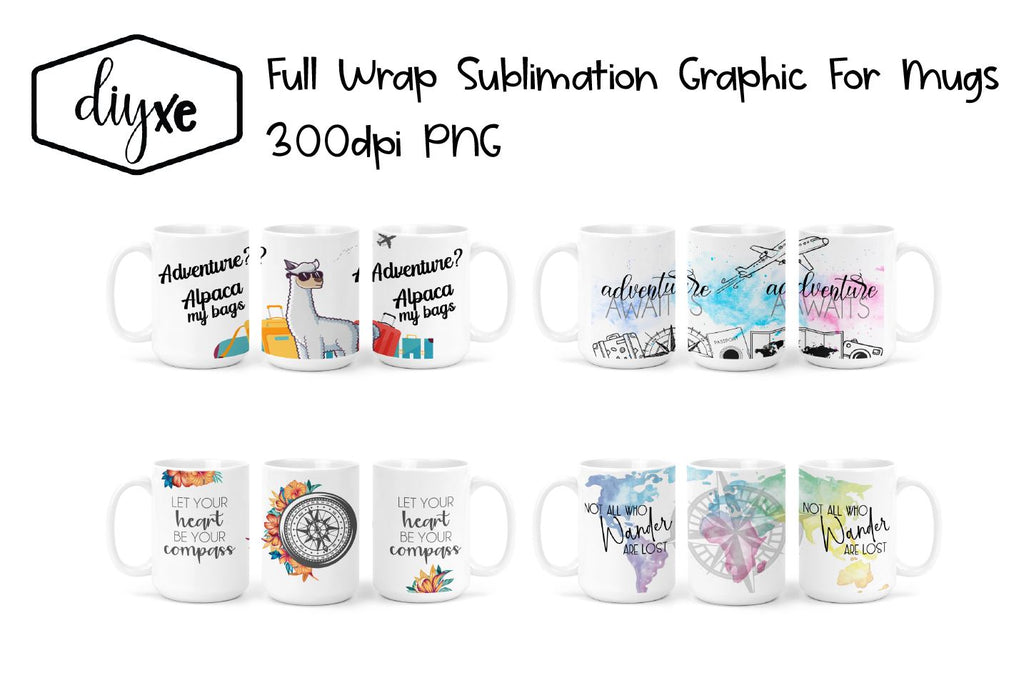 Travel Sublimation Graphics For Mugs - So Fontsy