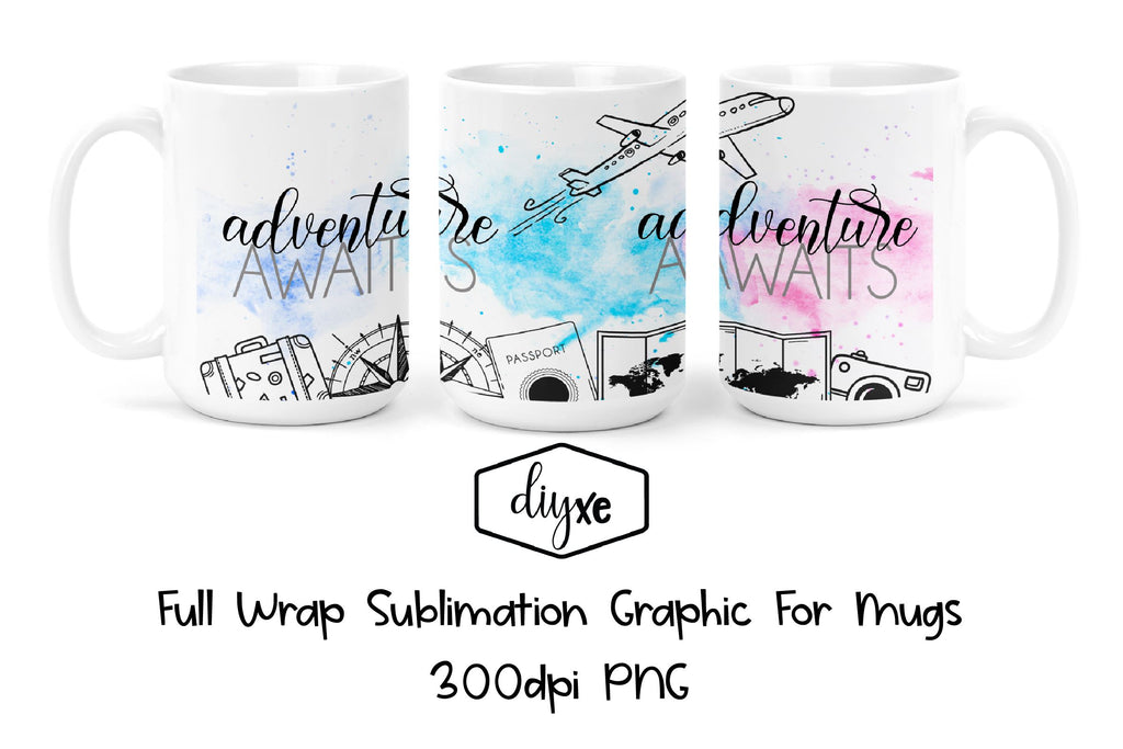 Travel Sublimation Graphics For Mugs - So Fontsy