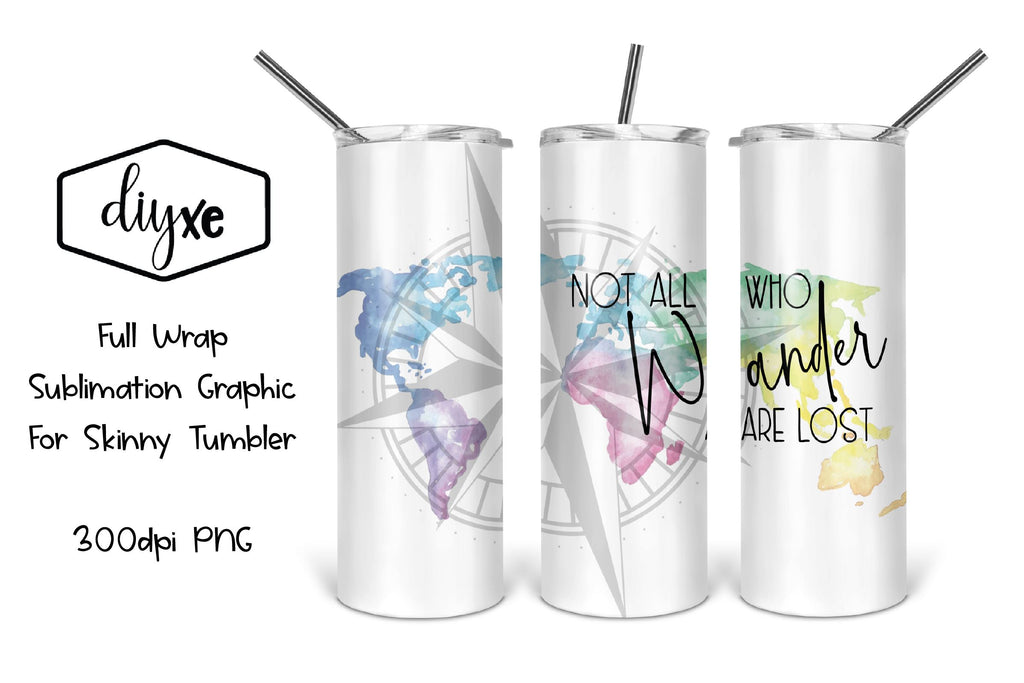 Travel Sublimation Graphics For Skinny Tumblers - So Fontsy