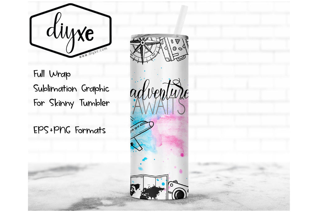 Travel Sublimation Graphics For Skinny Tumblers - So Fontsy