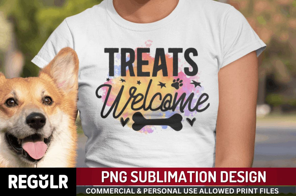 Treats welcome Sublimation PNG, Dog Sublimation Design - So Fontsy