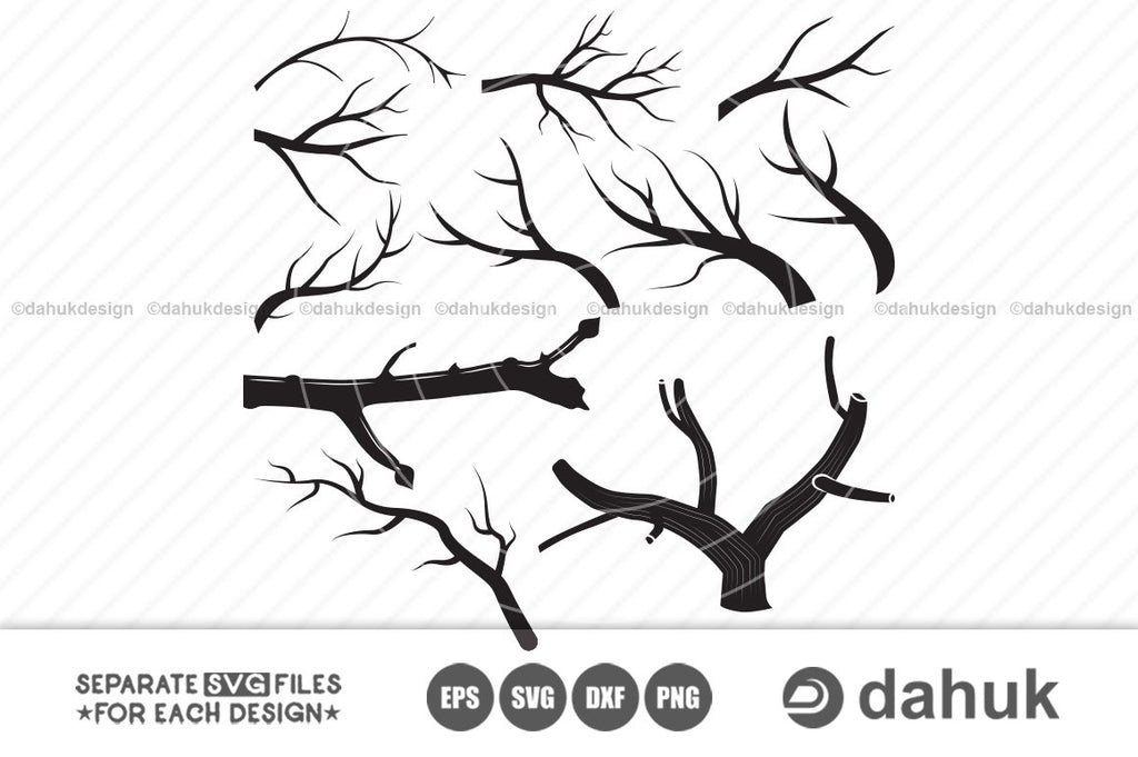 Tree Branch Svg, tree branch, tree branch Clipart, Silhouette, Svg, Eps ...