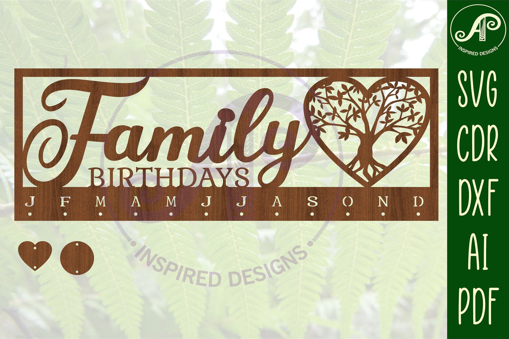 Tree Calendar set SVG laser cut file - So Fontsy