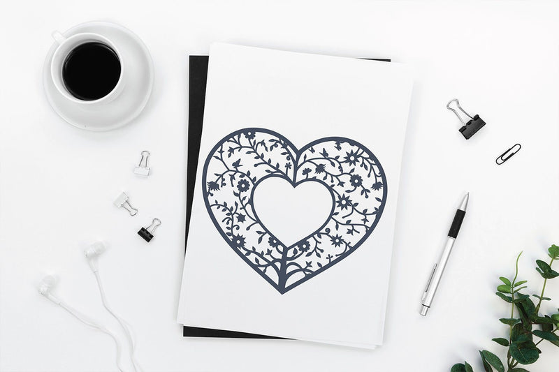 Floral heart svg cut file - Split Floral heart monogram svg - So Fontsy