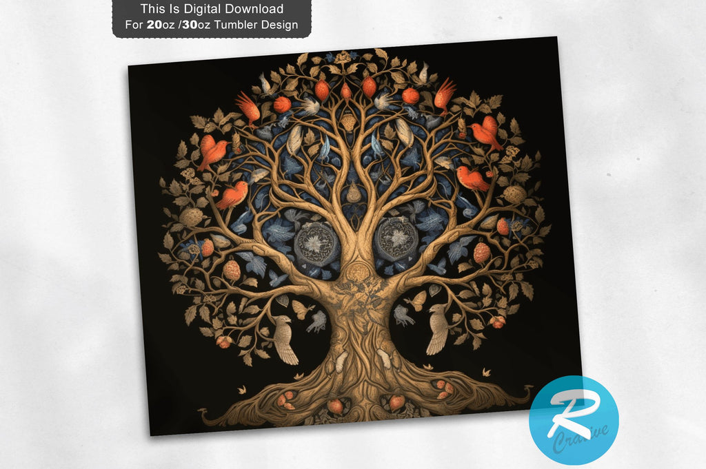 Tree of Life Dark 20 oz / 30 oz Tumbler PNG - So Fontsy