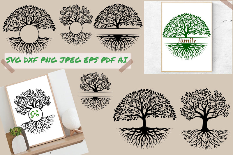 Tree Of Life Svg Dxf Png Jpg Eps Ai Pdf Monogram - So Fontsy