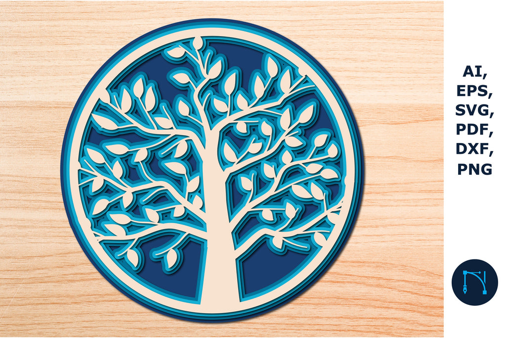Tree of Life SVG, Multilayer Cut file - So Fontsy